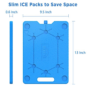 OUTXE Large Ice Packs for Coolers 3-Pack 9.5 * 13 Inch Slim Space Saving Reusable Long Lasting Cold Freezer Packs for Coolers Keep Food Fresh