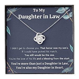 Daughter in Law Necklace Gift From Mother in Law To My Daughter in Law Honor Pendant Jewelry with Message Card and Gift Box. Surprise Gift for Daughter in Law. Daughter in Law Gift. Necklace for