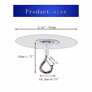 GHASYXL No Drilling Ceiling Hooks Adhesive Ceiling Plant Hooks Sticky Eye Hooks for Hanging Bird Feeders Indoor Outdoor Decoration Hooks(4, Circular)