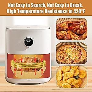 bahouloer Air Fryer Disposable Parchment Paper Round Non-Stick Paper 100 Pcs, Sheets, 7.9 inch Prime Oil-proof Cooking Paper for Fryers Basket Frying Pan Microwave Oven