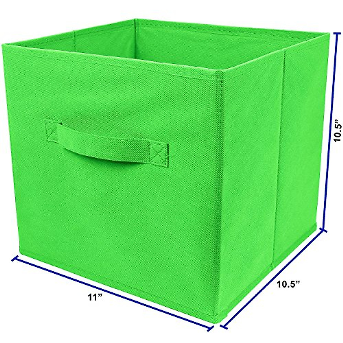 Greenco Foldable Storage Cubes, 6 pcs (Green) | Closet Organizer Storage Basket/Box/Bin/Shelf | Cube Storage Organizer | Collapsible Storage Bins Boxes | Non-woven Cloth Fabric Bin Drawers/Baskets