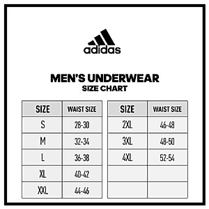 adidas 3-Pack Brief, Boxer Briefs-3-Pack Long Men's Underwear Pack, Scarlet Red/Black/Onix Grey/Performance, Large