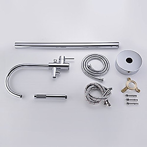 Artiqua Freestanding Tub Filler Bathtub Faucet Chrome Single Handle Floor Mounted Faucets with Handheld Shower