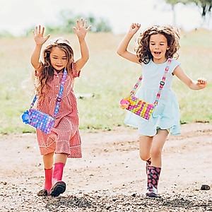 HGB Pop Purse for Girls Shoulder Bag Octopus Pop Fidget Toy Pack, Pop Fidget it Purse Crossbody Handbag, Sensory Silicone Popper Bag Fidget Toy Party Favor Gifts for Kids Adults (Blue White)