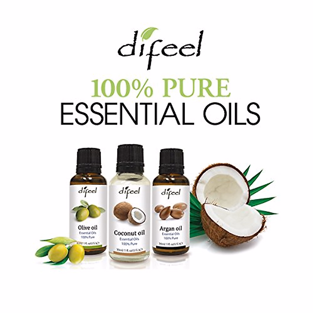 Difeel Essential Oils 100% Pure Peppermint Oil 1 ounce (2-Pack)