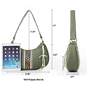 Women's Hobo Handbag, Mini Cloth Shoulder Bag Tote Handbag with Tassel