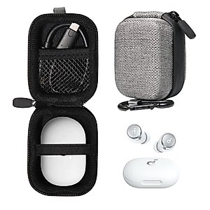 CaseSack Case for Anker Space A40 Auto-Adjustable Active Noise Cancelling Wireless Earbuds (Gray)