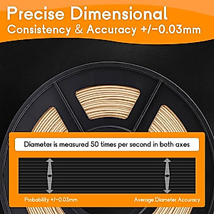Wellshow/SunTop Wood PLA 3D Printer Filament 1.75mm, After-Sales Service, PLA Woodlike Filament, 15% Wood Powder Added, 1kg(2.2lbs) Spool