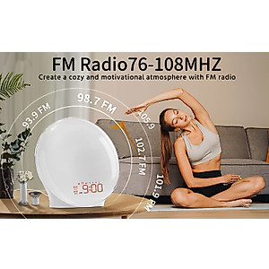 MOMILLA Sunrise Alarm Clock, Wake-up Light Compatible with Alexa, Dual Alarms with FM Radio, Snooze Function for Heavy Sleepers, Adults&Kids- Alarm Clock Standard Version