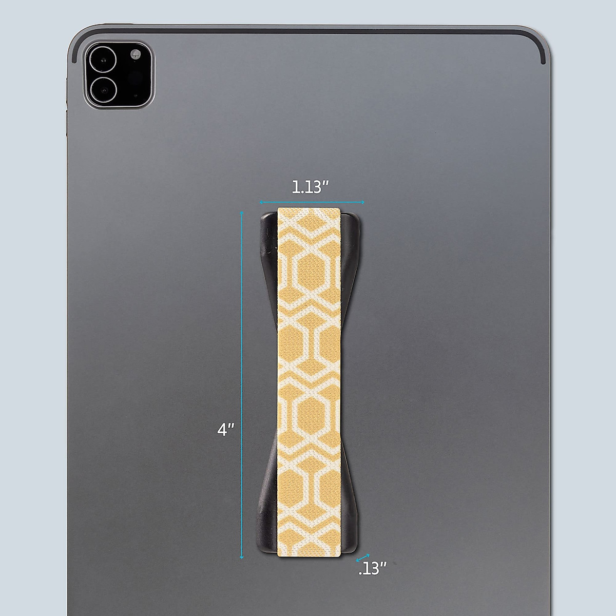 LoveHandle Tablet/XL Grip for Most Tablets and Large Smartphones, Black Elastic Strap Finger Grip with Black Base (LHT-01-Black)