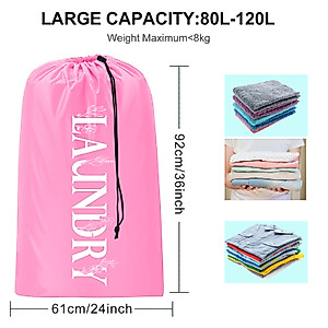 Sylfairy Laundry bags, 2 Pack Travel Laundry Bag for Dirty Clothes with Drawstring, Heavy Duty Laundry Bag for Traveling Camping, Easy Fit a Laundry Hamper or Basket Travel Essentials
