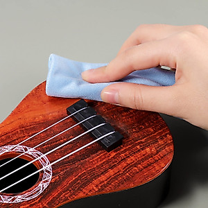 AIEX 3pcs 11.8x11.8inch Instruments Cleaning Cloths, Universal Soft Microfiber Clean Cloths String Instrument Polishing Cloth for Guitar Violin Piano Brass Trumpet Sax Flute (Blue)