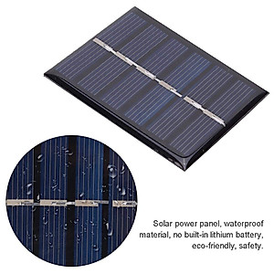 Solar Panel, 4Pcs 3V 0.3W Polycrystalline Silicon DIY Safety Solar Power Charging Panel with Cable, Intelligent Stabilized Voltage Control, 65x48mm