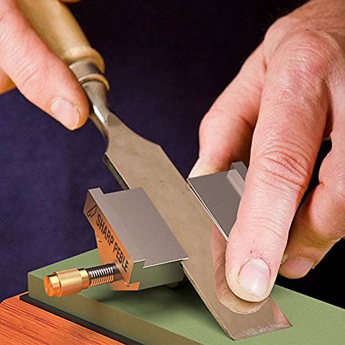 Sharp Pebble Honing Guide - Chisel Sharpening Jig for Chisels and Planes - Fits Chisels 0.25” to 1.96”, Fits Planer Blades 1.41” to 3.22”