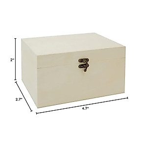 Juvale 5 Pack Unfinished Wooden Boxes with Hinged Lids Arts and Crafts, Wood Storage Boxes to Paint (Natural, 5 Assorted Sizes)