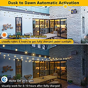 Mlambert Solar String Light Outdoor 30ft, ShatterProof Lights with 4 Modes, 15+1Bulbs, Waterproof LED Global Lights for Garden, Backyard, Porch, Black