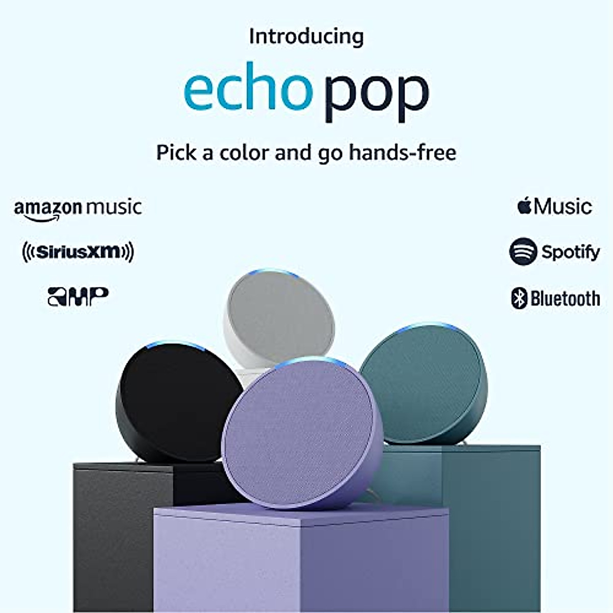 Introducing Echo Pop | Full sound compact smart speaker with Alexa | Lavender Bloom