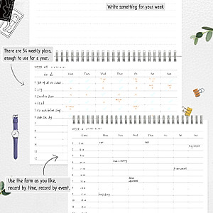 Planner 2023-2024 Work and Study Annual Plan Daily & Monthly Planner, Undated Time Management Notebook, Simple to Use, B5(6.93" x 9.84").