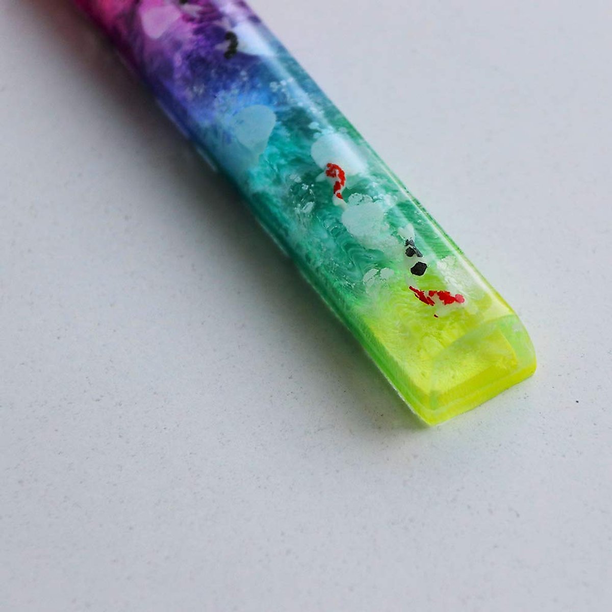 HFSECURITY Koi Space Bar Resin Keycaps for Cherry Mx Switch Mechanical Gaming Keyboard Handmade 6.25x Spacebar Colorful Resin Keycaps