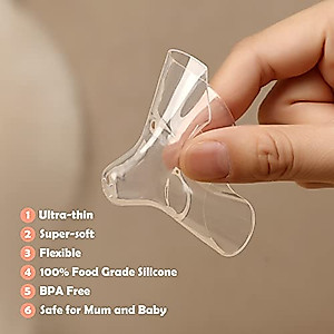 haakaa Nipple Shields 18mm for Newborn Breastfeeding with Latch Difficulties or Flat or Inverted Nipples, Breast Shields Extra-Thin & Extremely Soft, Come with Carry Case, 2pk