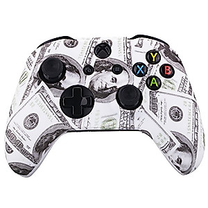YoRHa Printing Rubber Silicone Cover Skin Case for Xbox One S/X Controller x 1(US Dollar) with PRO Thumb Grips x 8