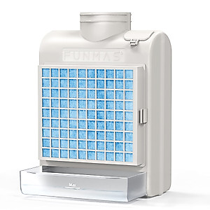 FUNMAS 3-in-1 Indoor Dryer Vent, Stainless Steel Screen Filter, Polyester Filter and Water Drawer System, Upgrade Safety Vent Flap, with 4 Pieces Polyester Filters, For Electric Clothes Dryers