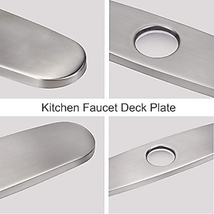 COOLWEST Deck Plate 10Inch for Single Hole Kitchen Sink Faucet Commercial Kitchen Faucet Hole Cover Escutcheon Stainless Steel