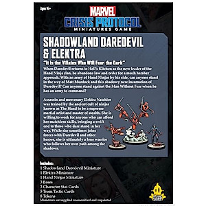 Atomic Mass Games Marvel: Crisis Protocol Shadowland Daredevil & Elektra Character Pack - Unleash Daredevil's Dark Side! Tabletop Superhero Game, Ages 14+, 2 Players, 90 Minute Playtime, Made
