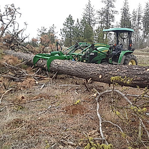 Titan Attachments 48in Economy Grapple Bucket Attachment Fits John Deere Tractors, 3/8in Thick Steel Frame, Hook and Pin Mounting System