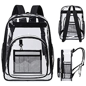 Zenn Outfitters Clear PVC Heavy Duty Transparent Backpack, See-Through Material, Easy to Carry with Cushioned Straps, Ideal for High Security Areas, Airports, School, Work, Stadium