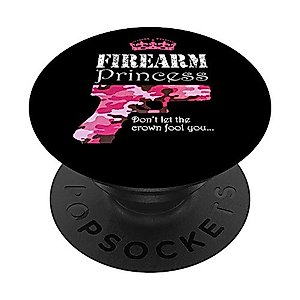 Pink Camo Firearm Princess Shooting Sport Handguns PopSockets PopGrip: Swappable Grip for Phones & Tablets