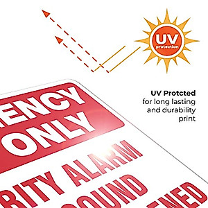 Sigo Signs (2 Pack) Emergency Exit Only Sign, Self Adhesive 7 X 10inches 4 Mil Sleek Vinyl Decal Stickers Weather Resistant Long Lasting UV Protected and Waterproof Made in USA by Sigo Signs