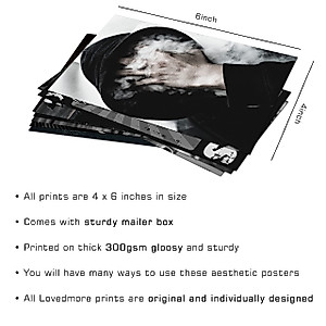 Photo Collage Kit Gloomy for Wall, 100 Pictures Black and White Aesthetic Posters for Wall Decor | Dark Academia Retro Decor for Bar