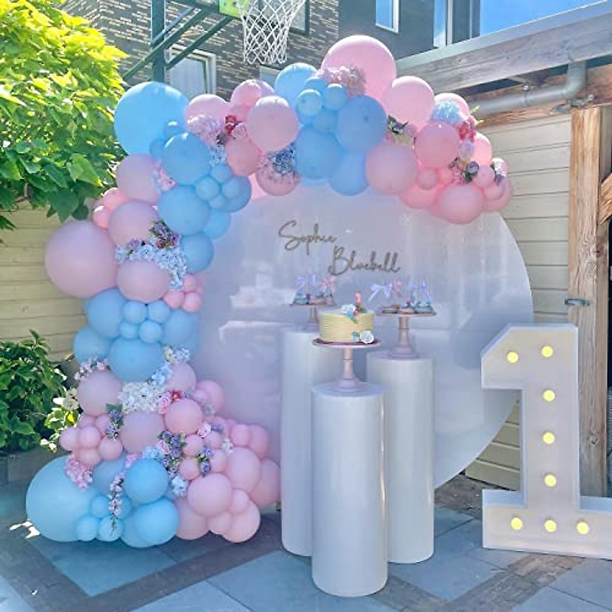 WXX 95pcs Pastel Blue Balloons Different Sizes 18 12 10 5 Inch for Garland Arch, Light Blue Balloons for Birthday Baby Shower Gender Reveal Wedding Party Decoration