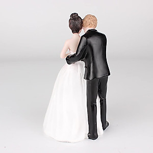Romantic Wedding Party Cake Topper Ornament, Synthetic Resin Bride & Groom Figurine Used for Wedding Cake,Valentine's Day Present,Home Decoration (F)