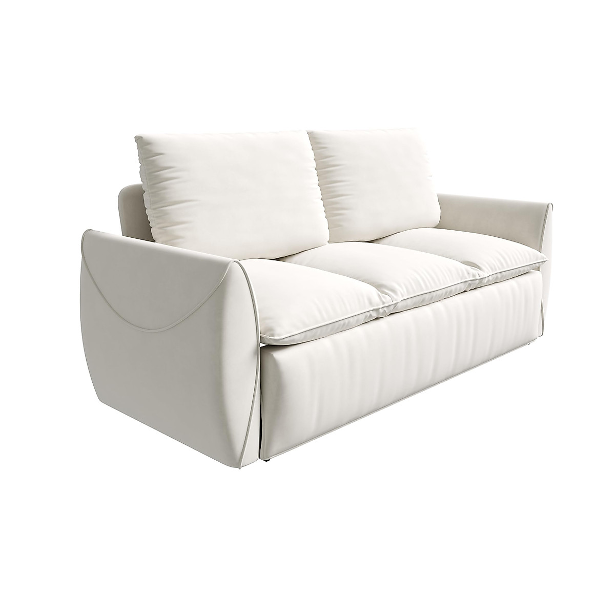 70.9" Convertible Queen Size Sleeper Sofa Bed, Folding Futon Loveseat Pull Out Couch Modern Hydraulic System Pullout Sofabed Cloud Daybed with Detachable Cushions for Living Room Office Apartment