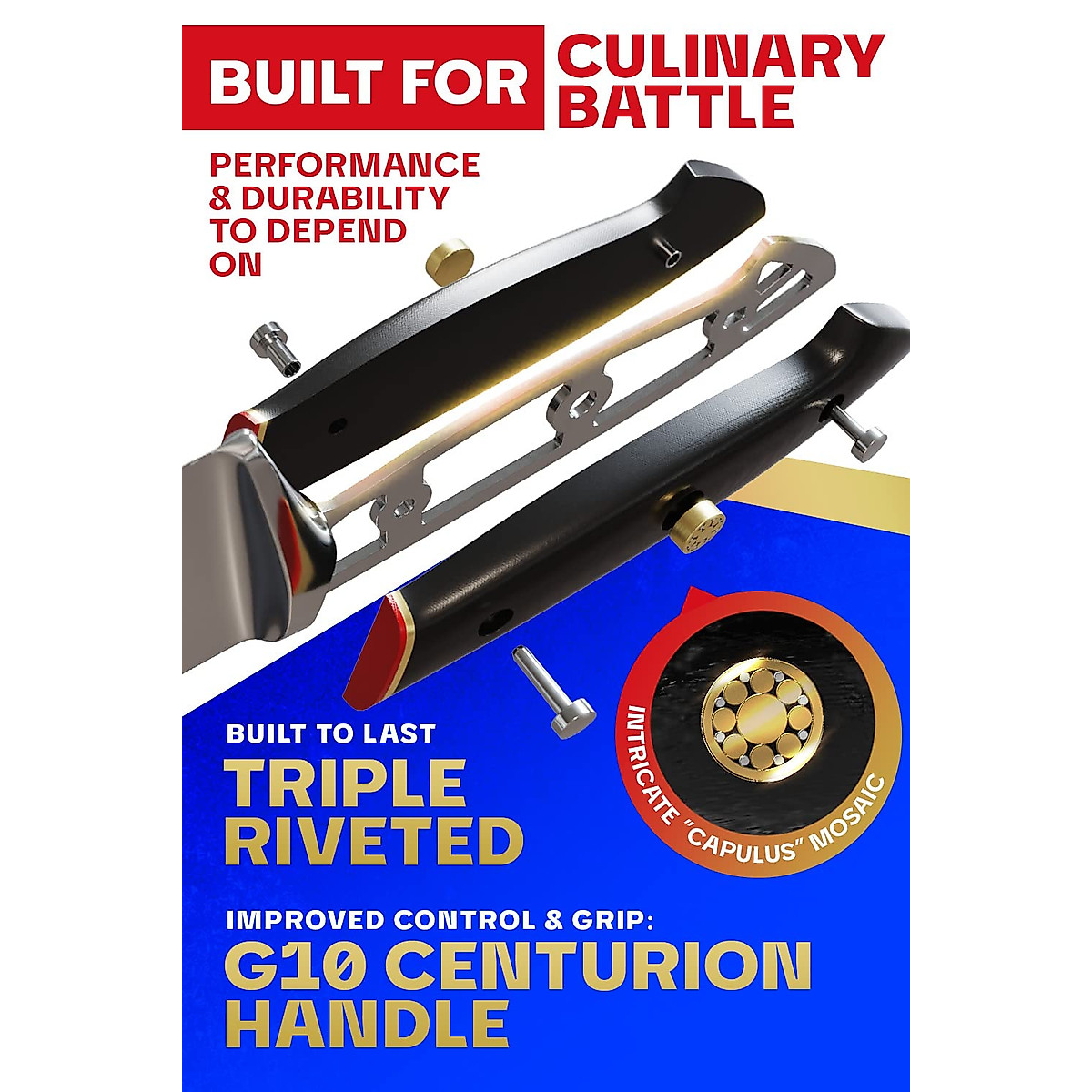 Dalstrong Chef Knife - 10 inch - Centurion Series - Premium Swedish 14C28N High Carbon Stainless Steel - G10 Handle Kitchen Knife - Razor Sharp Chef's Knife - Cooking Knife - Sheath Included