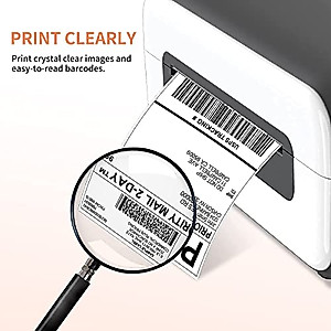 Phomemo Thermal Label Printer, with Label Holder and Pack of 500 4x6 Fan-fold Labels, Pink Direct USB Thermal 4×6 Shipping Label Printer Maker, PM-246s Series