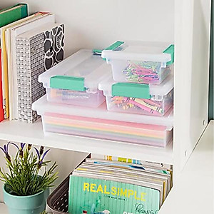 Sterilite 5.7 Qt Large Clear Plastic Stackable Storage Container Bin Box Tote w/Clear Latching Lid Organizing Solution for Home & Classroom, (12 Pack)