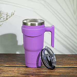 BJPKPK Tumbler With Handle 20oz Stainless Steel Insulated Tumbler With Lid And Straw For Water Or Ice Coffee,Lavender