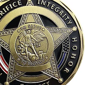 Police Officer Challenge Coin Saint Michael Prayer Gift Thank You For Your Service