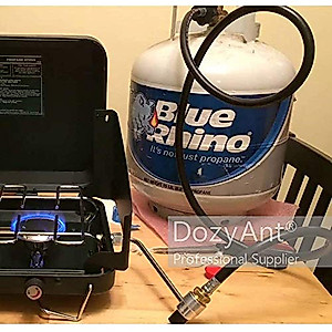 DOZYANT 12FT Propane Hose Extension, Propane Hose Adapter 1lb to 20lb, Propane Converter Hose for Propane Heater, Tabletop Grill and More 1LB Portable Appliance