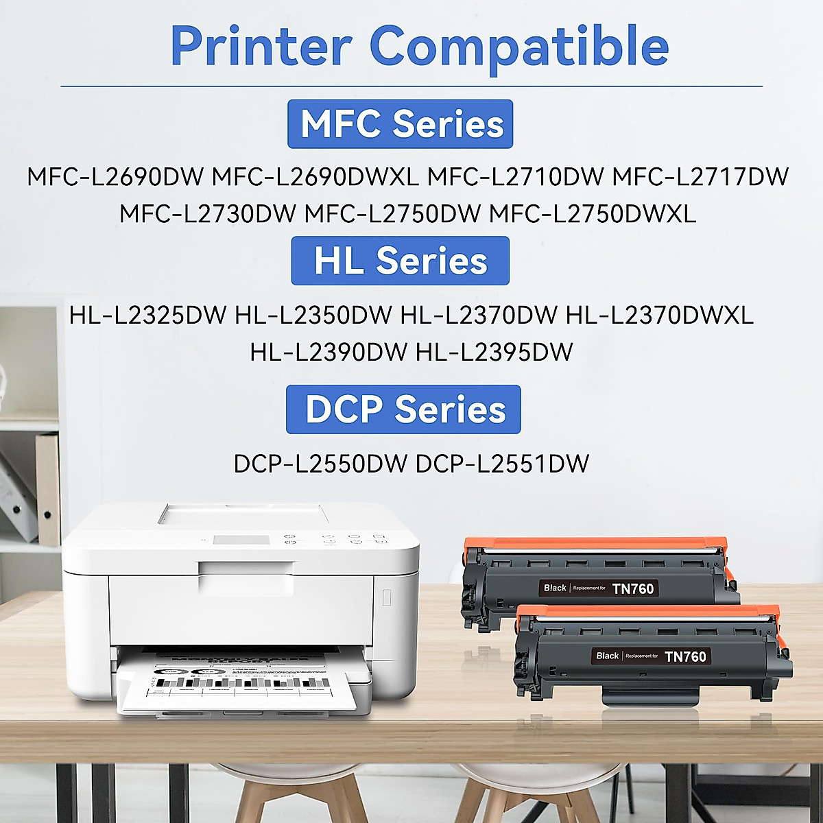 MYCARTRIDGE SUPRINT TN760 Compatible Toner Cartridge Replacement for Brother TN760 TN-760 TN730 High Yield Black Toner for HL-L2350DW MFC-L2750DW DCP-L2550DW HL-L2370DW Printer 2-Pack TN-760 Toner