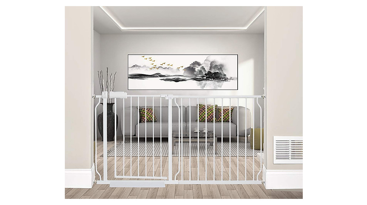 ALLAIBB Extra Wide Baby Gate for Doors & Stairs - Safe & Easy to Install