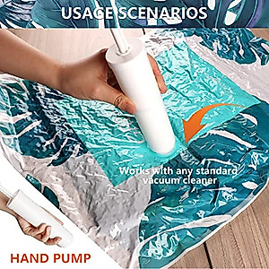 Space Saver Vacuum Storage Bags, 8 Pack Vacuum Sealer Compression Bags for Clothes, Pillows, Comforters, Blankets, Plush Toy (2 Jumbo, 2 Large, 2Medium, 2 Small) with Travel Hand Pump Home and Closet Organization
