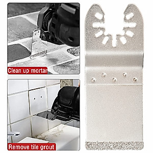 Ettonsun 4 Pcs Diamond Oscillating Tool Blade, Flush Cutting Oscillating Multitool Saw Blades for Grout Removal, Cleaning Mortar