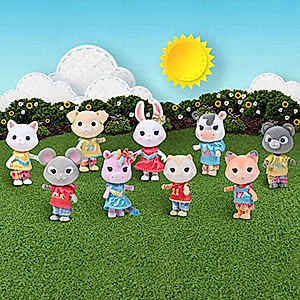 Sunny Days Entertainment Honey Bee Acres Back to School Pals – 9 Miniature Flocked Dolls | Small Collectible Figures | Pretend Play Toys for Kids