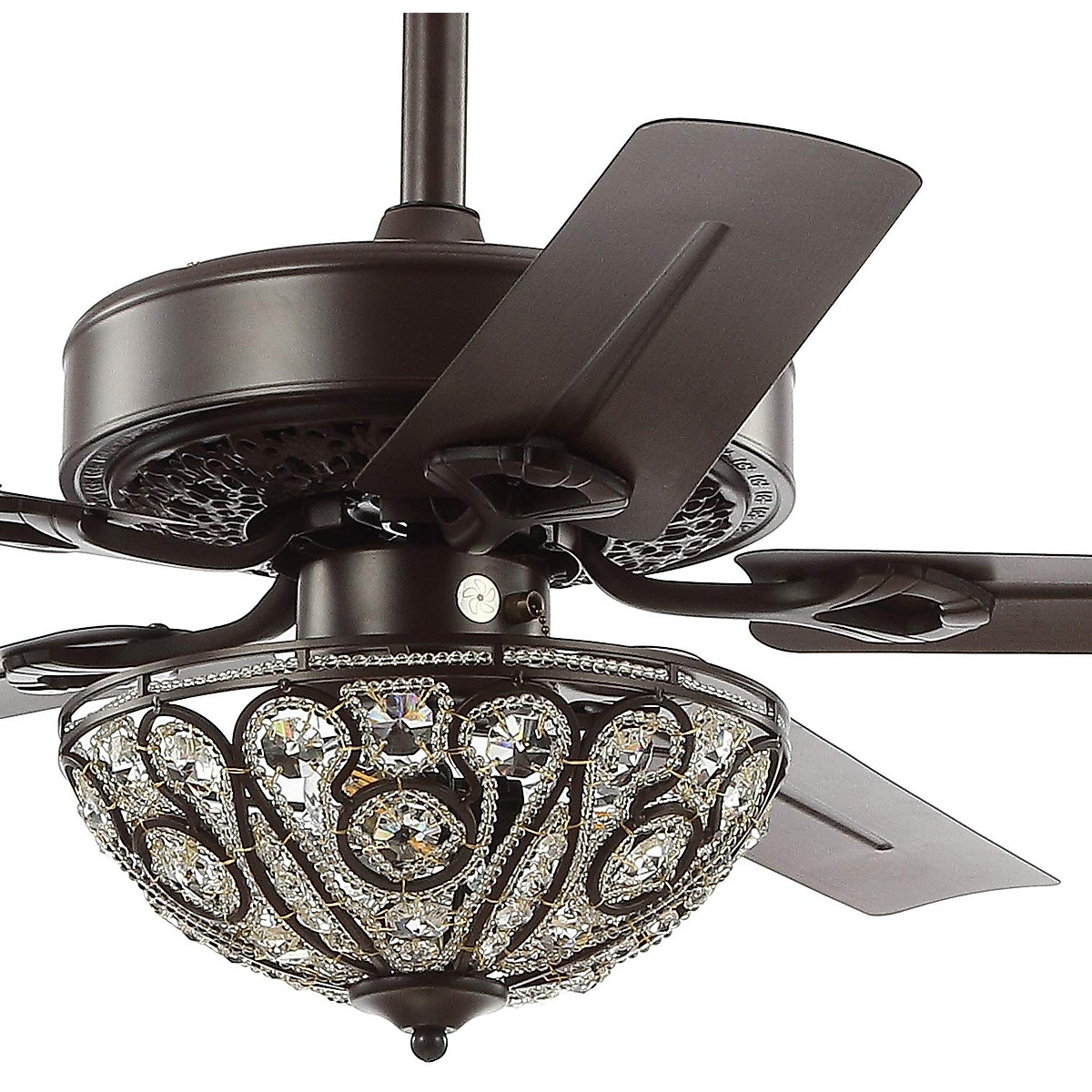 JONATHAN Y JYL9704A Ali 48" 3-Light Wrought Iron LED Ceiling Fan with Remote, Classic, Glam, Traditional, Transitional, Office, Living Room, Family Room, Dining Room, Bedroom, Oil Rubbed Bronze