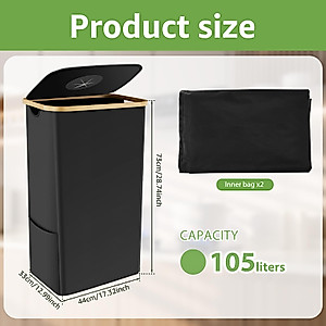 Recycling Bin Large Capacity Recycle Bin with Lid, Recycling Bin for Kitchen Indoor Home, Removable Reusable Recycling Container,Foldable Portable Recycle Bin Glass Waste Plastice