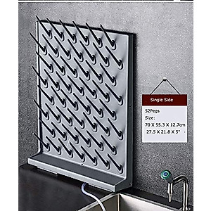 FSYD Black 52 Pegs Lab Supply Drying Rack, Pegboard Bench-top/Wall-Mount Laboratory Glassware 52 Detachable PegsLab Drying Draining Rack Cleaning Equipment
